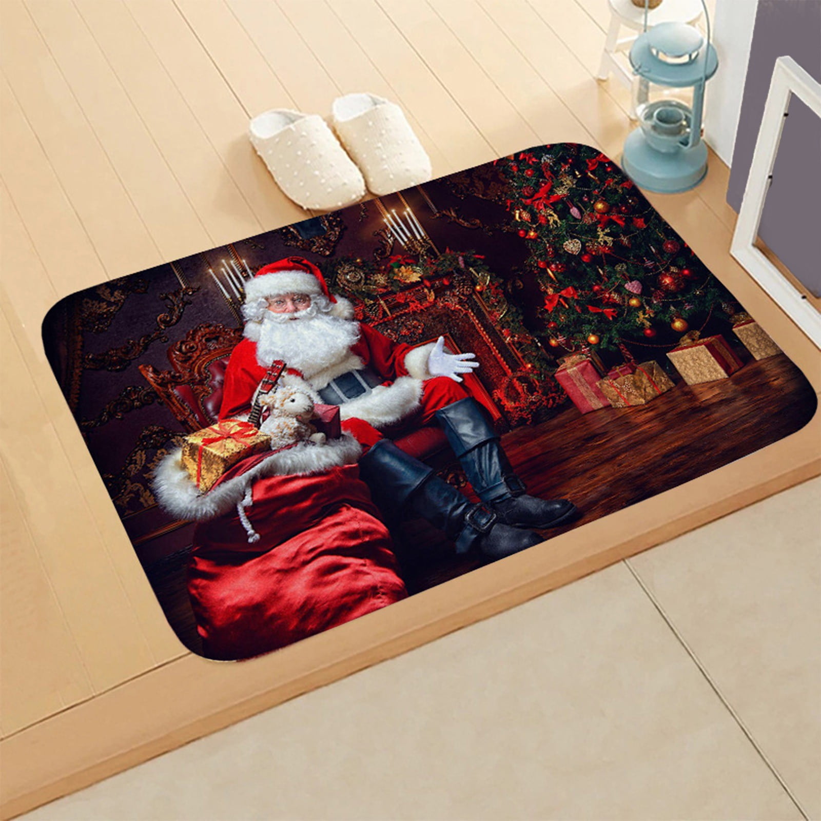 RKSTN Christmas Bathroom Rugs Soft Bath Rugs Non Slip Absorbent Holiday ...