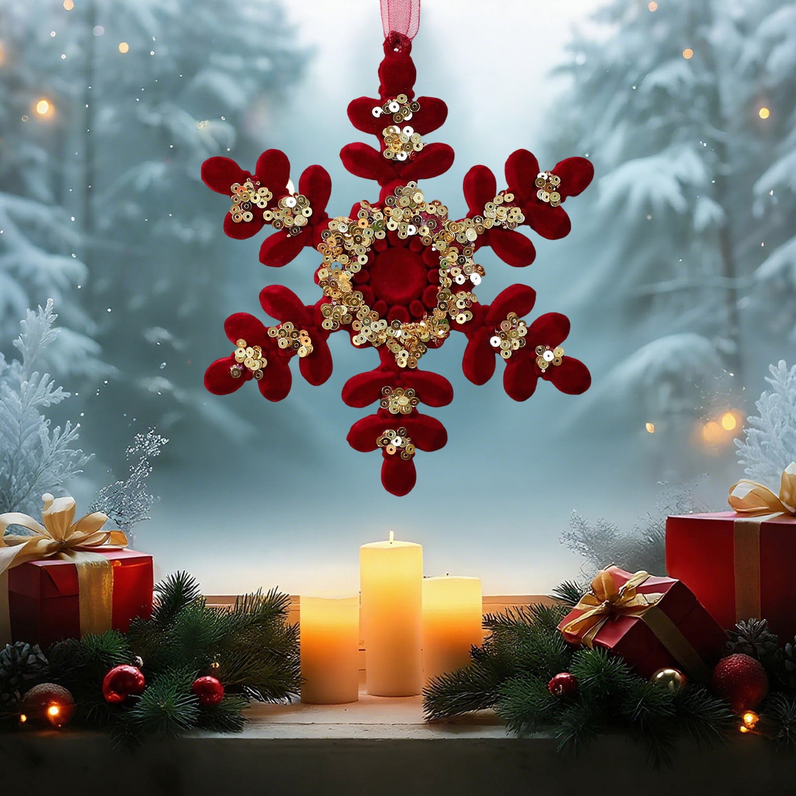 RKSTN Christmas Handmade Tree Topper Bow Ornaments Burgundy/Red Wine ...