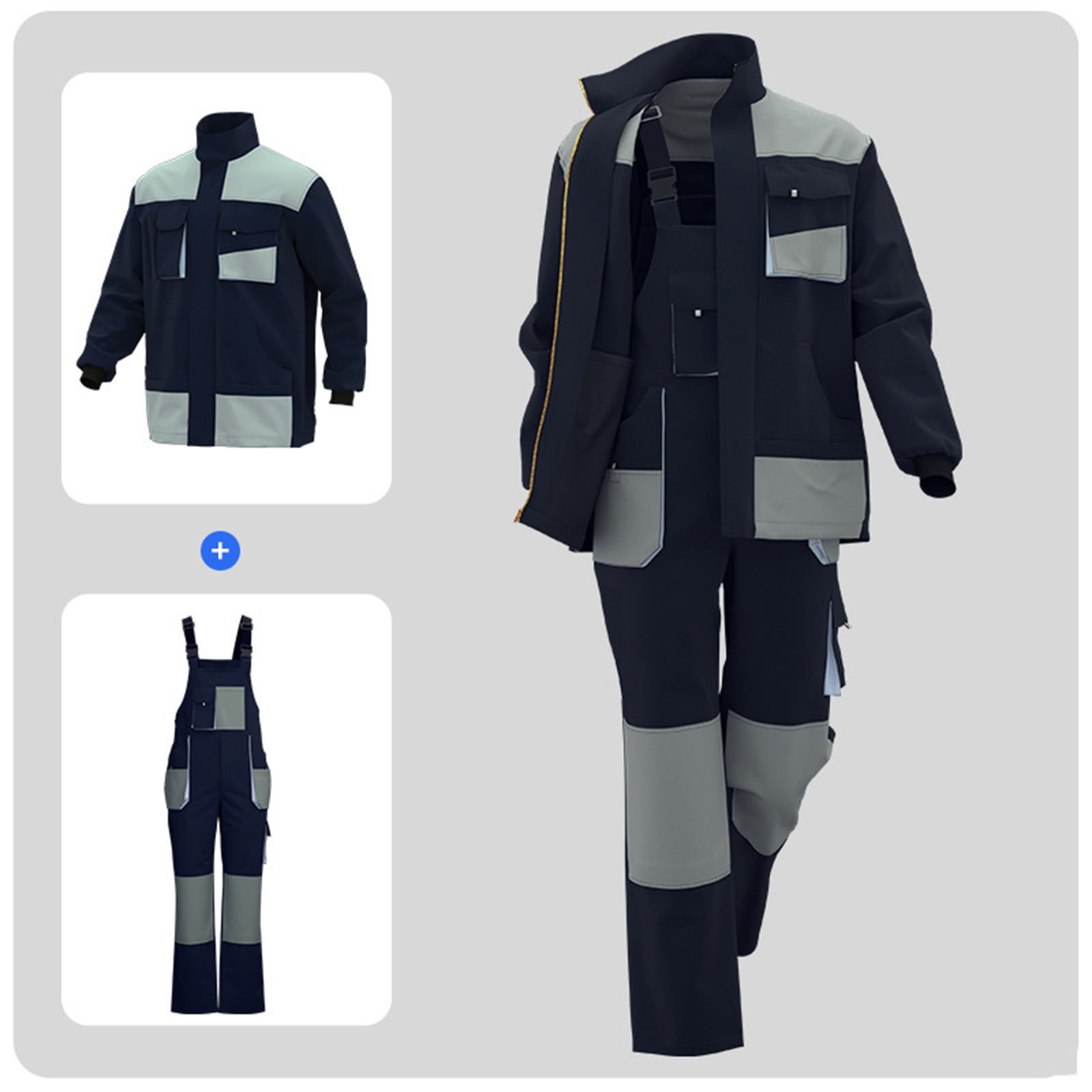 RKSTN Coveralls for Men Work Uniform Overalls 2 Piece Outfts Set Color ...