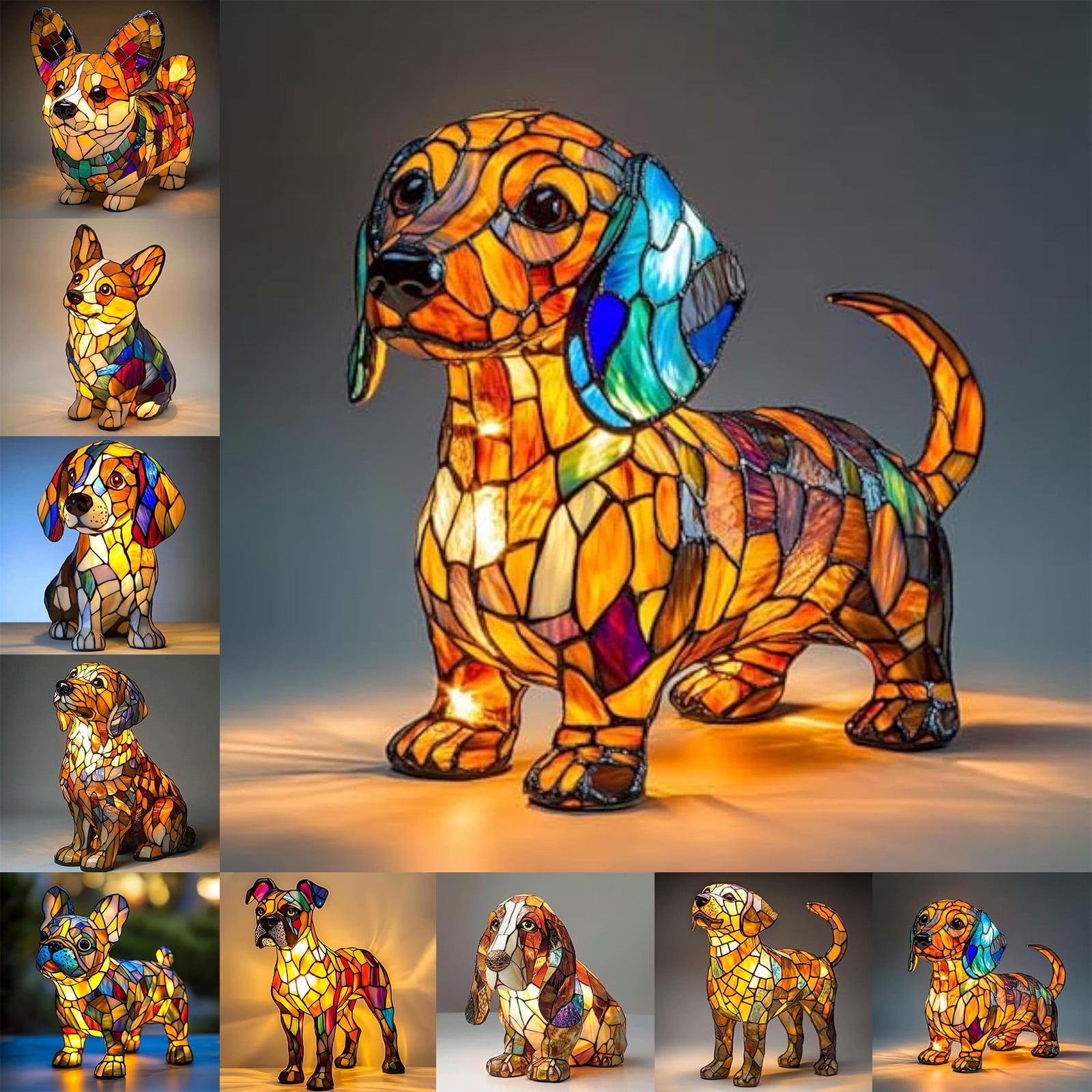 RKSTN Dog Series Christmas Wall Ornaments, Acrylic Hanging Art Wall ...