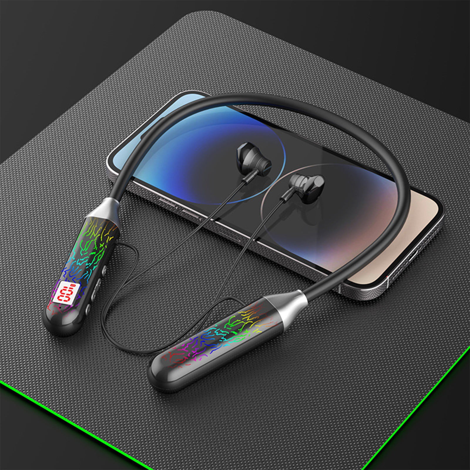RKSTN Neckband Bluetooth Headphones Travel Essentials Textured Light ...