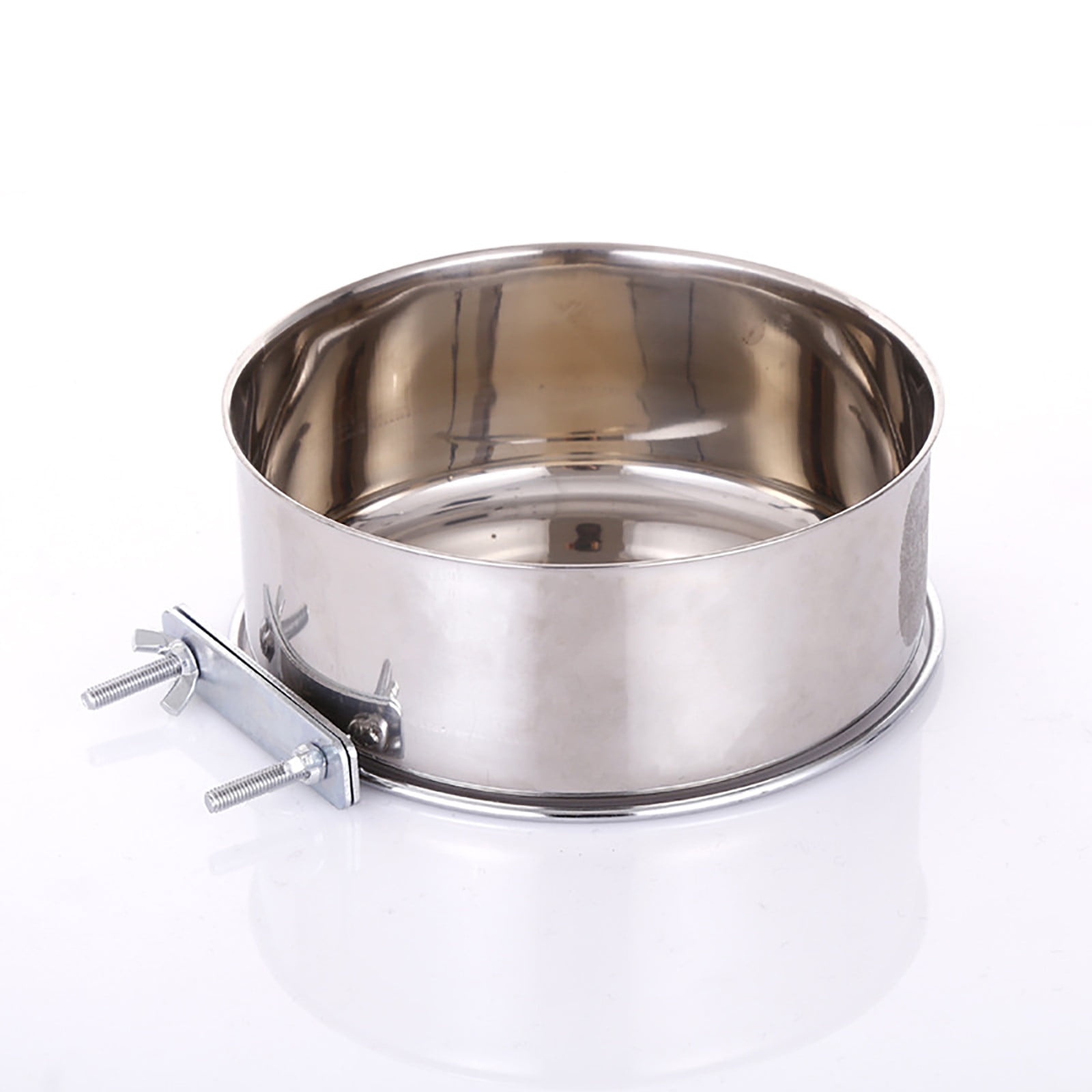 RKSTN Pet Food Water Bowl with Clamp Holder Stainless Steel Coop Cup ...