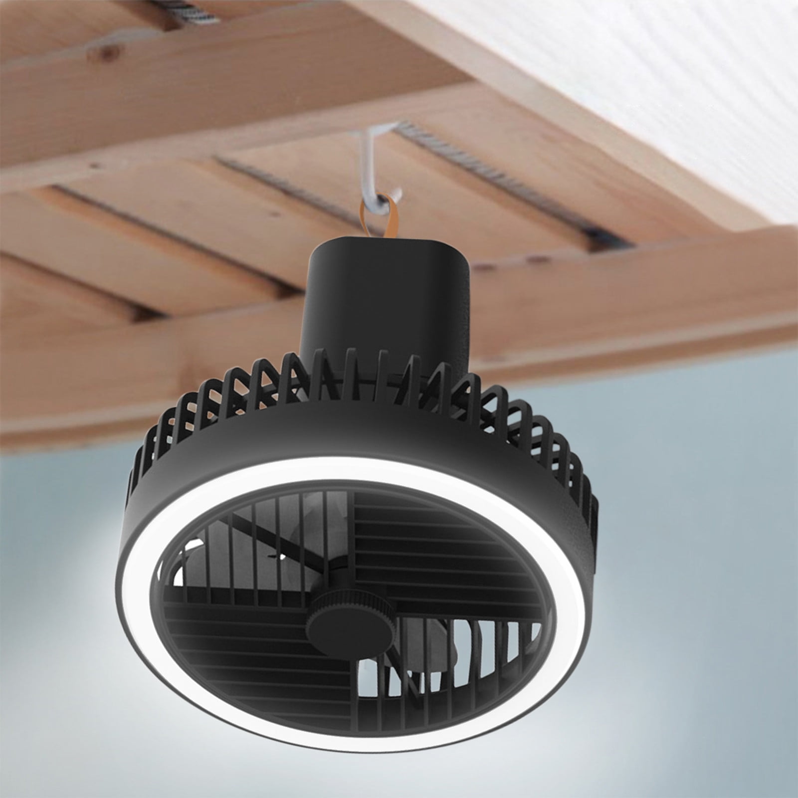 RKSTN Portable USB Desk Fan, Small Wall Mounted Fan with Light, Adjust ...