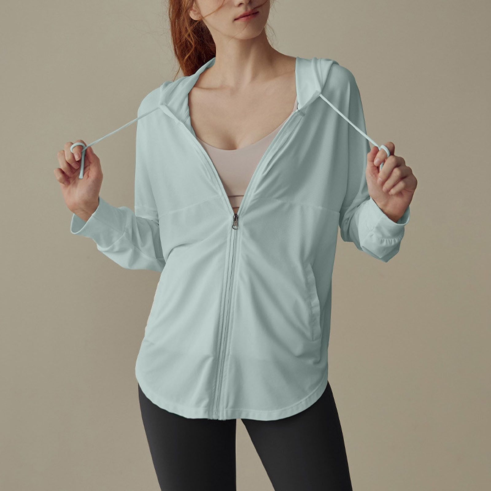 RKSTN Spring Jackets for Women Upf50+ Hooded Light Jackets for Women ...