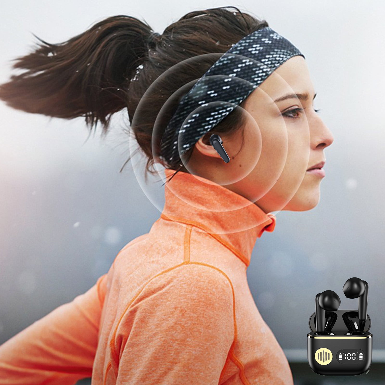 RKSTN Wireless Earbuds Bluetooth Headphones with LED Digital Display ...