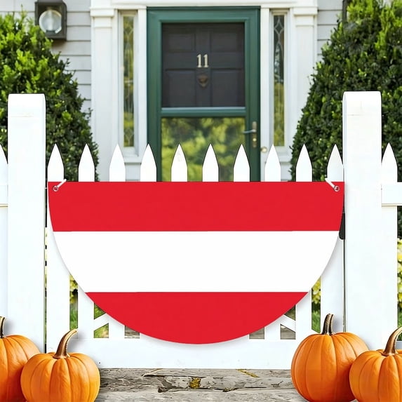 RKSupls Austria Flag Half Round Banner for Porch Fence Railing, Soccer ...