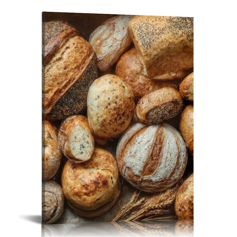 RKSupls Bread Canvas Wall Art, Canvas Prints Wall Art for Living Room ...