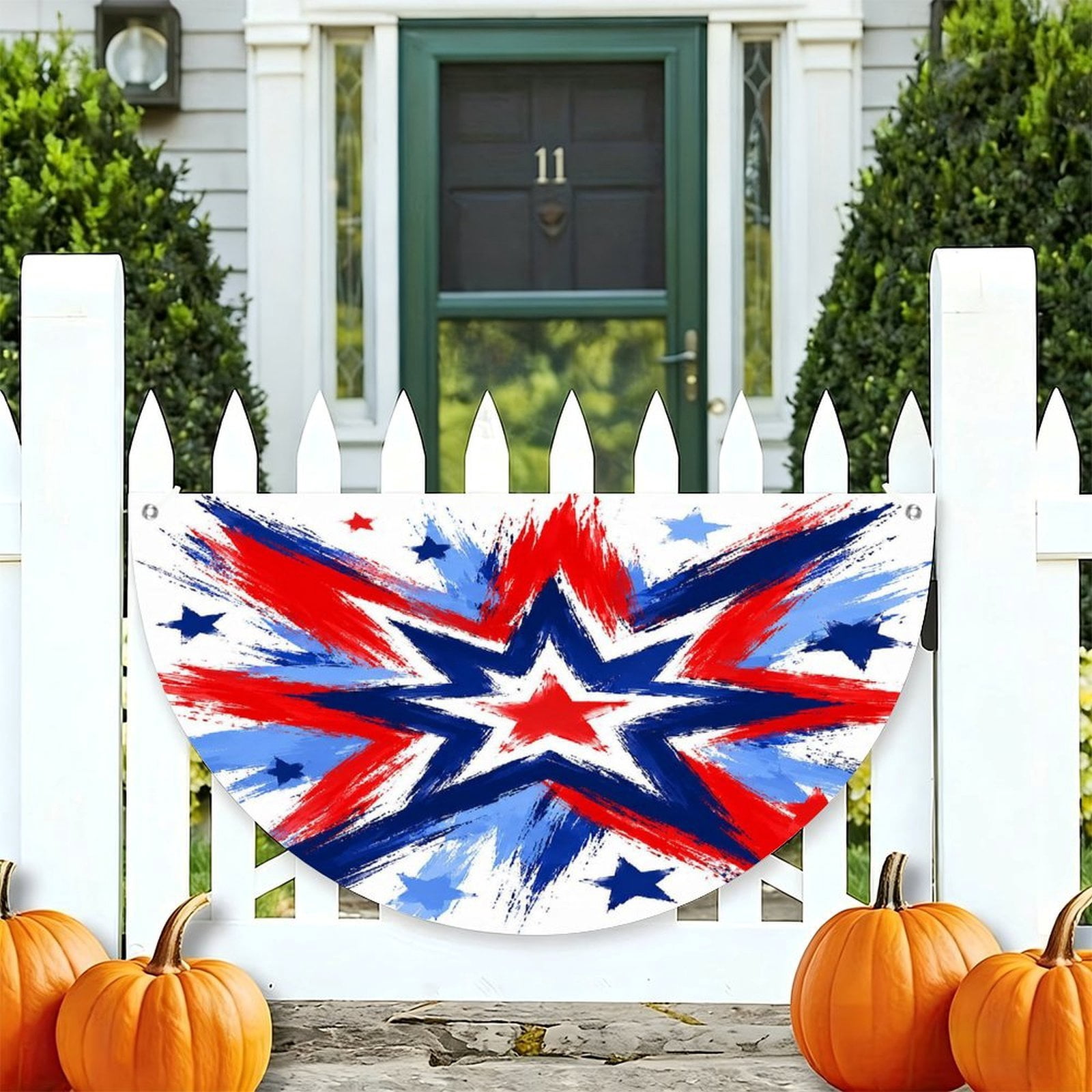 RKSupls Brushstroke Star Burst Patriotic Patriotic Half Round American ...