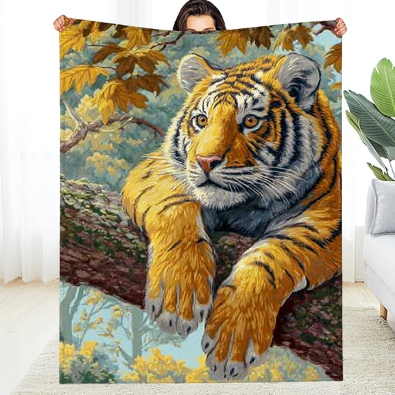 RKSupls Christmas Throw Blanket, Cute Tiger Cub Soft Flannel Blanket ...