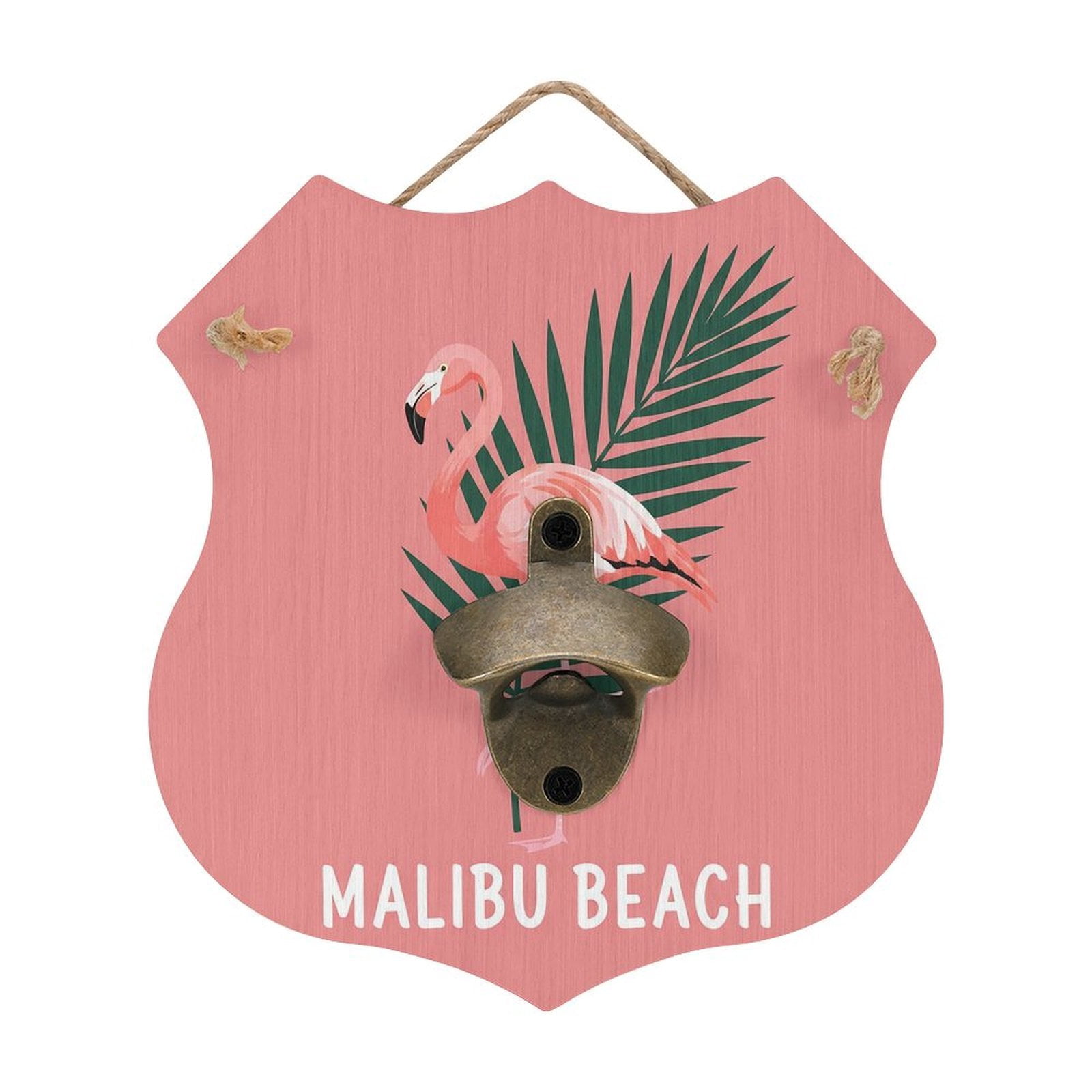 RKSupls Malibu Beach Flamingo Wooden Wall Mounted Bottle Opener, MDF ...