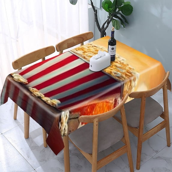RKSupls Popcorn Soda Cinema Rectangle Dining Tablecloth, Washable ...