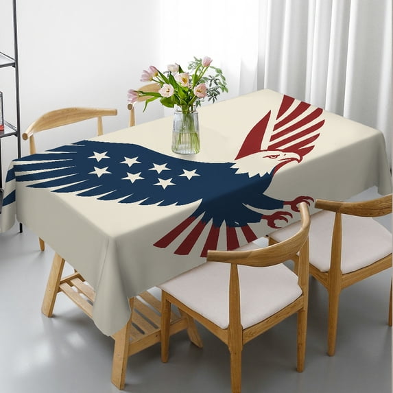 RKSupls Soaring Eagle Stars Stripes Print Rectangle Dining Tablecloth ...