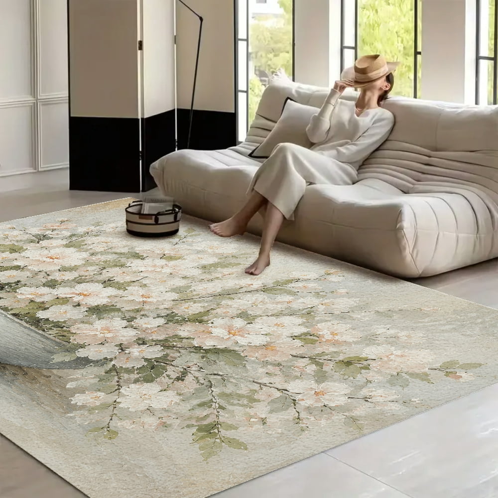 RKSupls Soft Pink Peony Closeup Soft Fluffy Velvet Area Rug for Living ...