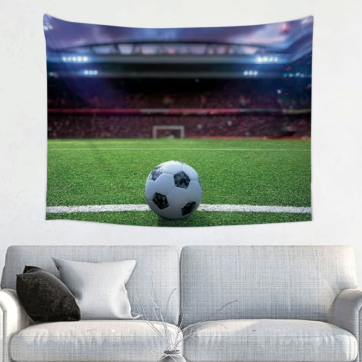 RKSupls Sports Tapestry, Soccer Ball on Stadium Arena Tapestry Suitable ...