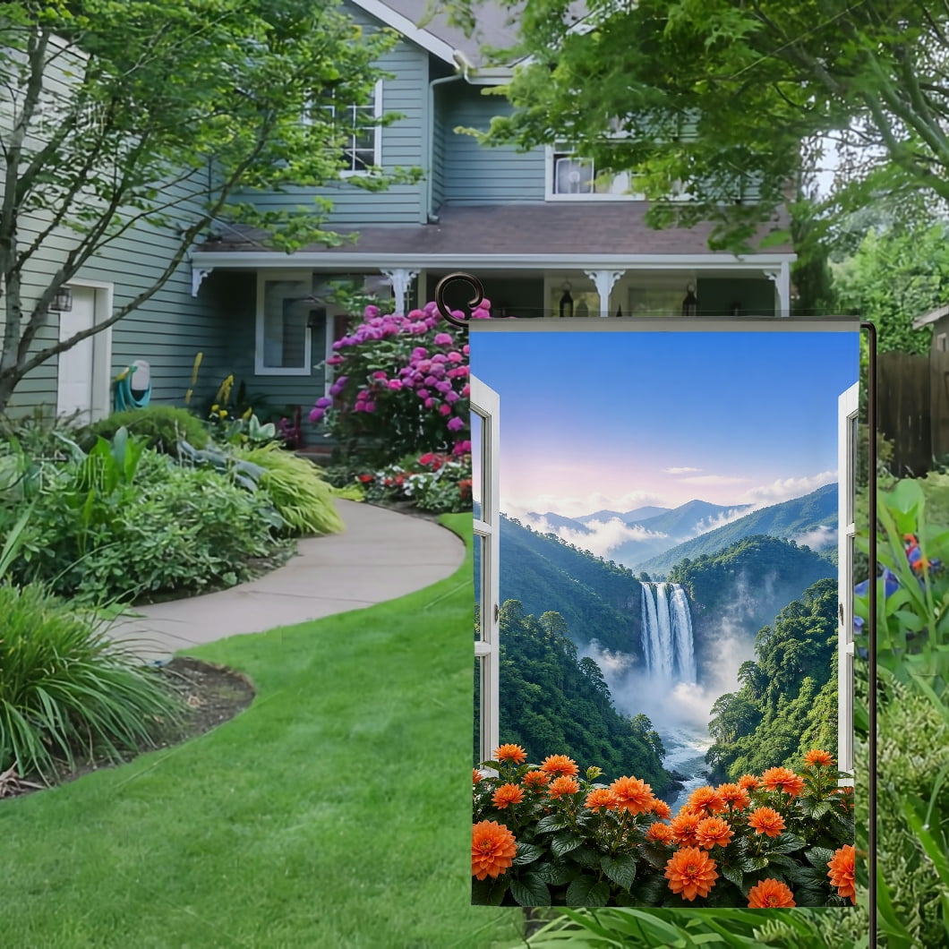 RKSupls Spring Summer Garden Flag Double Sided Window Waterfall Flowers ...