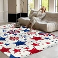 RKSupls Stars with Red Blue Splatter Paint Soft Fluffy Velvet Area Rug ...