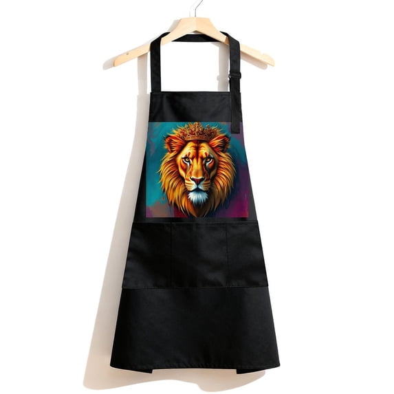 RKSupls Waterproof Bib Apron with 3 Pockets, Lion King Crown Adjustable ...