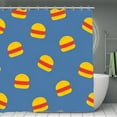 RKSupls Waterproof Shower Curtain, Burger Pattern Blue Polyester Fabric ...