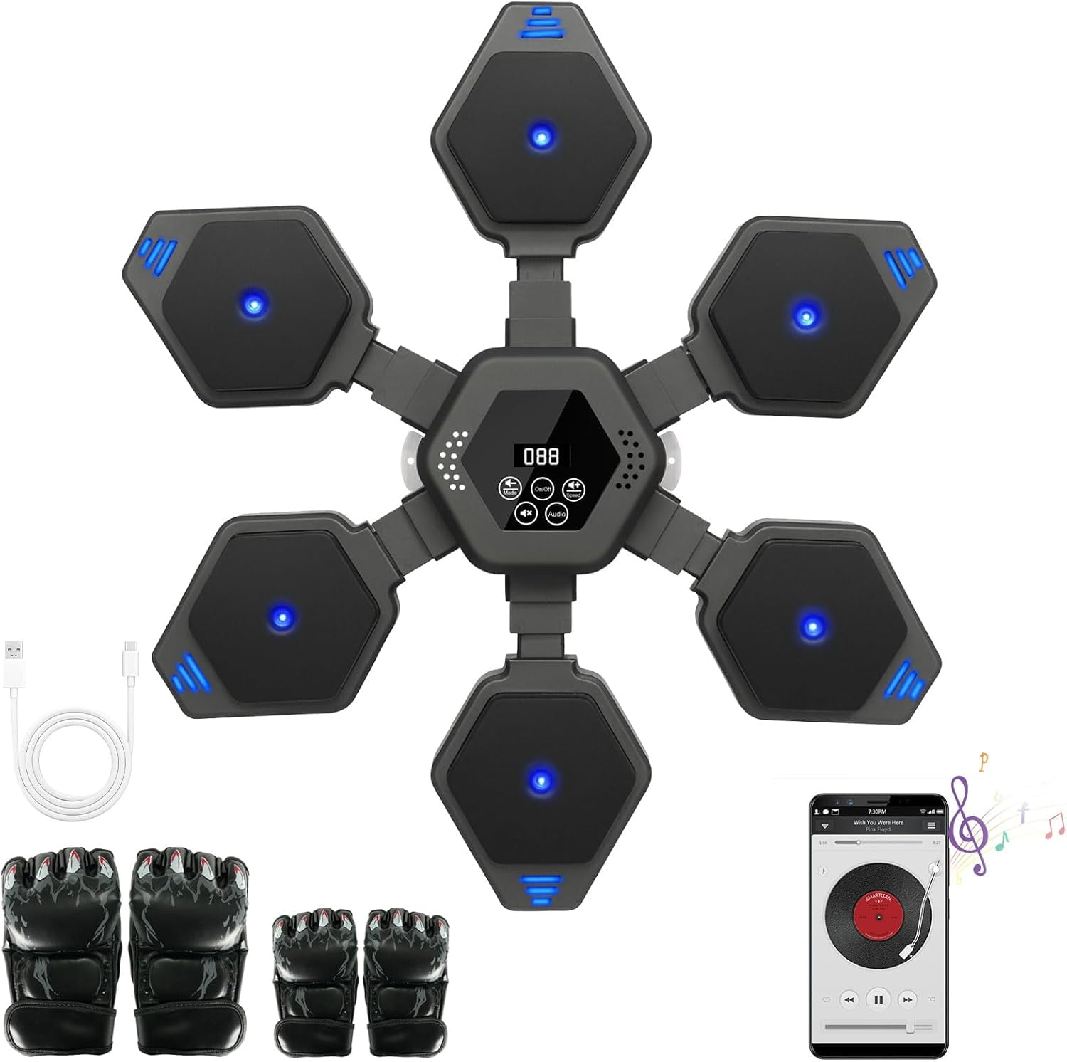 RKXQT 2025 Music Boxing Machine, 9 Modes & 9 Speeds Punching Music ...