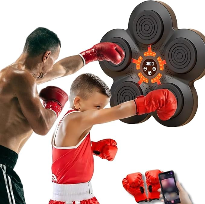 RKXQT 2025 Music Boxing Machine, Bluetooth Wall Punching Pads with LED ...