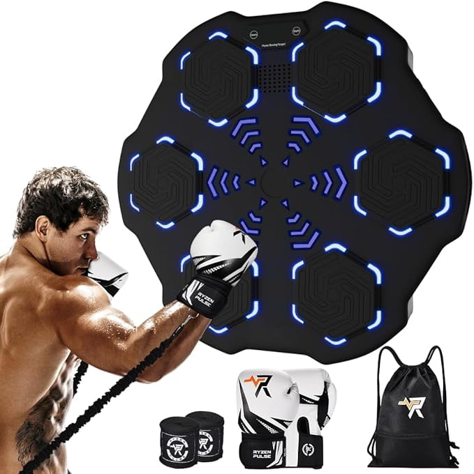 RKXQT 2025 Smart Music Boxing Machine Kit with Resistance Bands ...
