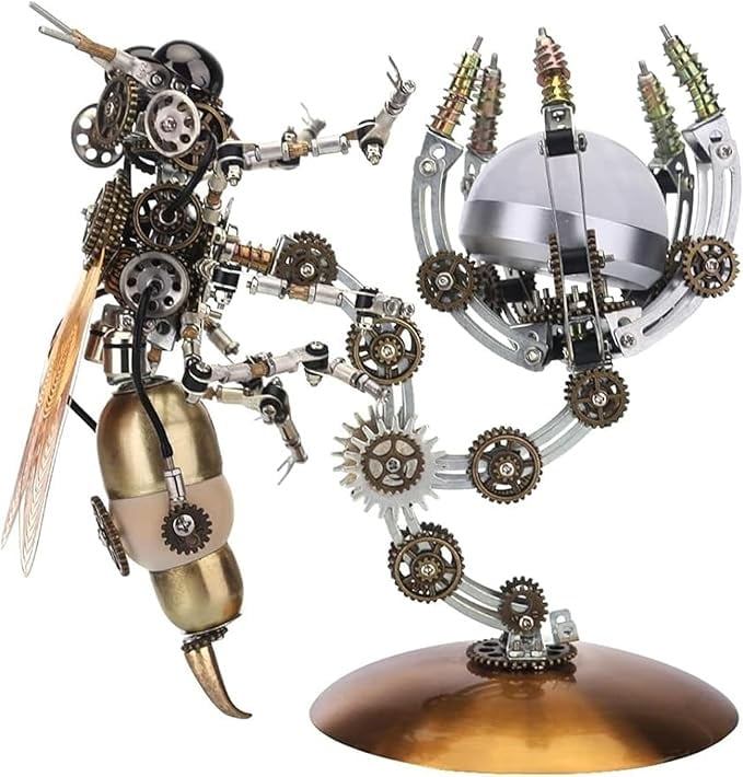 RKXQT 3D Metal Puzzle Wasp with Lamp for Adults, Assembly 3D Metal ...