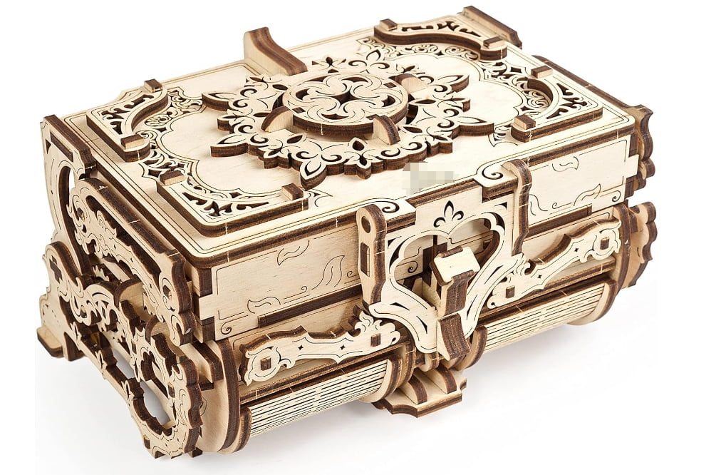 RKXQT 3D Wooden Puzzles Box - 3D Puzzle Antique Wooden Box Wooden Model Kits for Adults - Laser ...