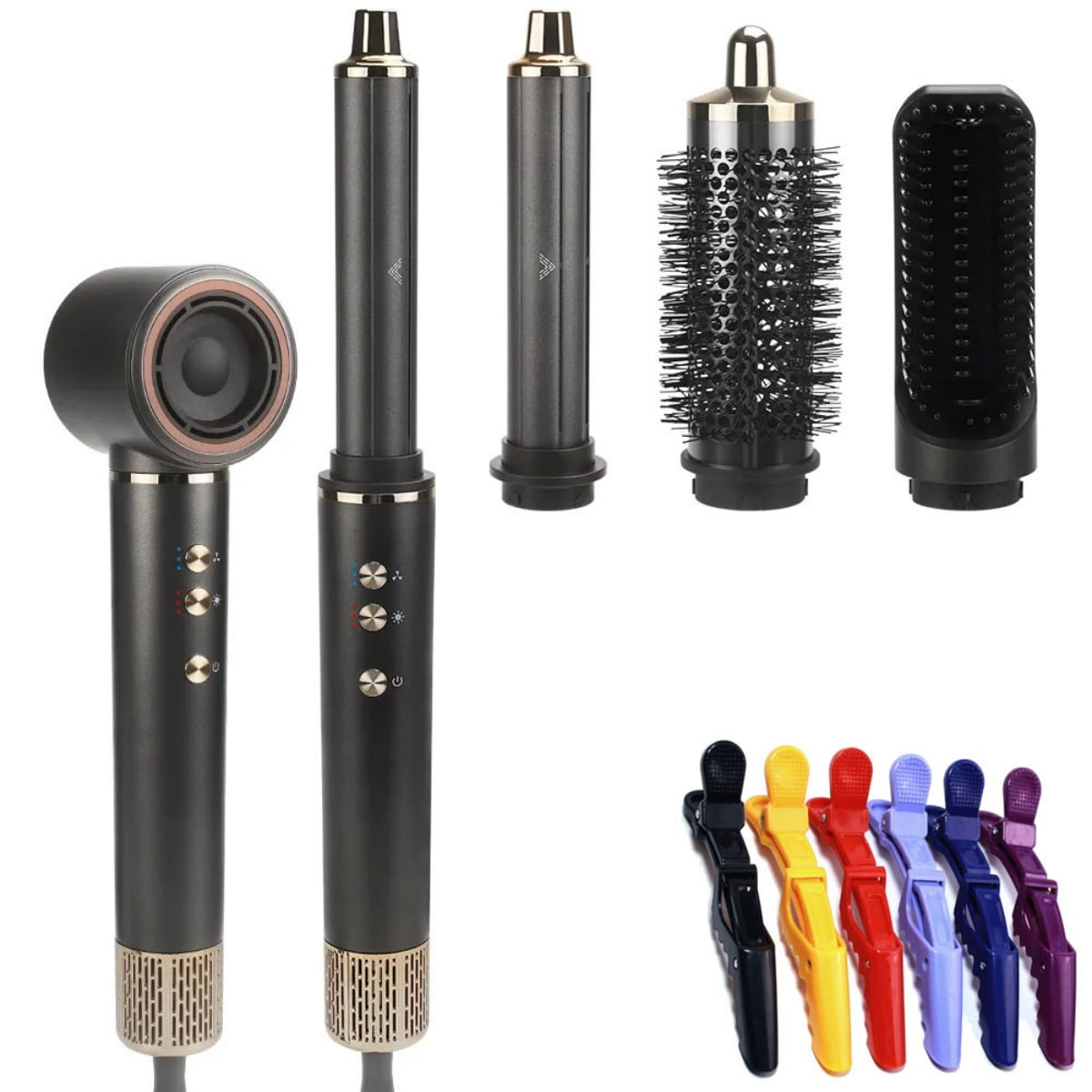 RKXQT 5 in 1 Blow Dryer Set, 5 Piece Kit with Straightening Comb and ...