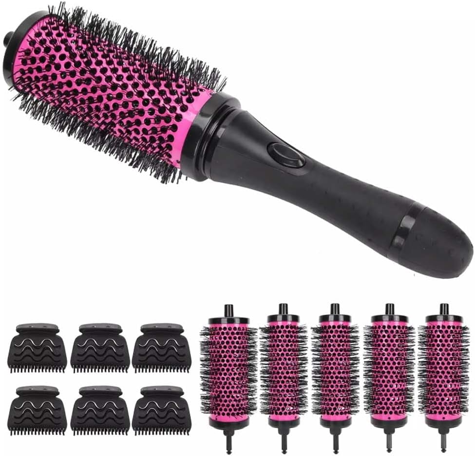 RKXQT 6pcs Round Hair Brush Set, Detachable Handle Hair Roller Styling ...
