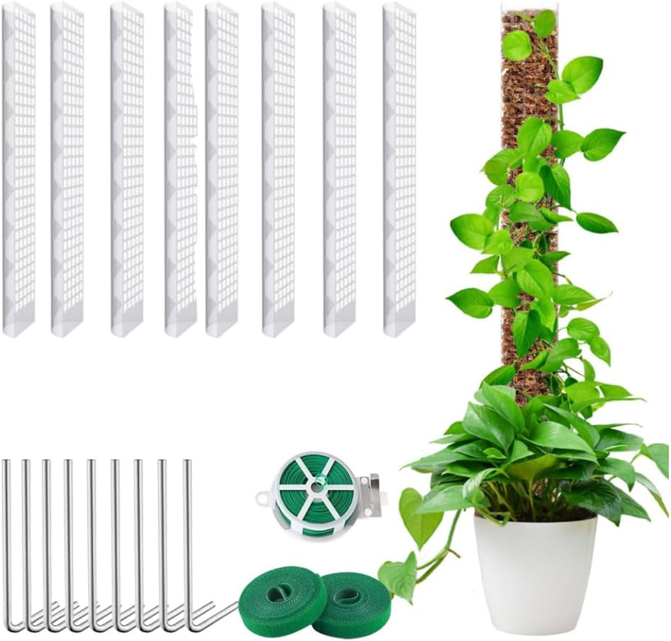 RKXQT 8 Pcs 24 Inch Plastic Moss Pole for Plants Monstera,8×24'' Plant ...