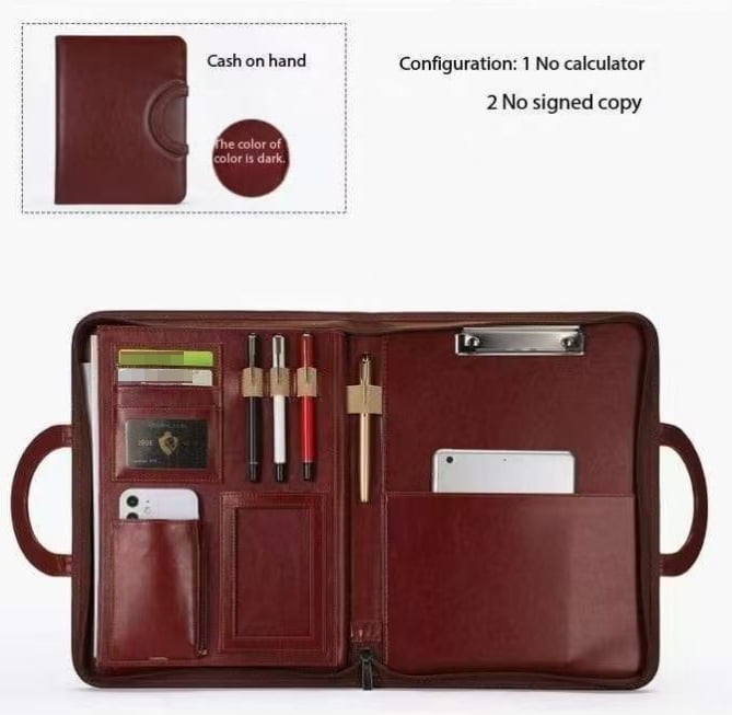 RKXQT A4 Portfolio Folder with Handles Women Business Briefcase Pu ...