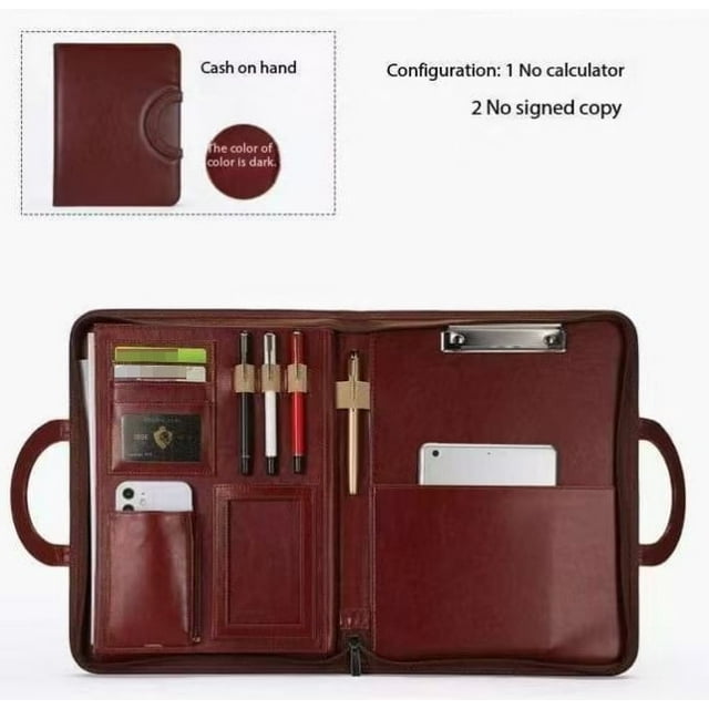 RKXQT A4 Portfolio Folder with Handles Women Business Briefcase Pu ...