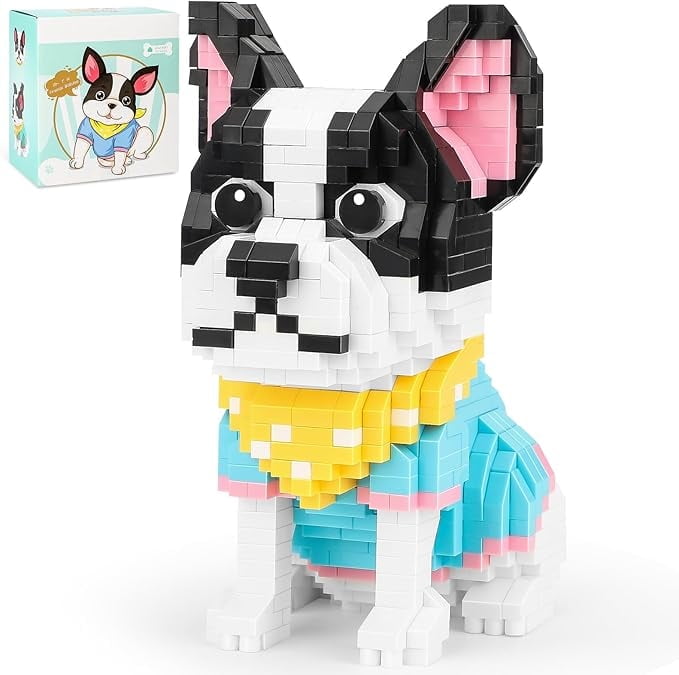 RKXQT Cute Animal Micro Mini Building Blocks Kit, French Bulldog Micro ...