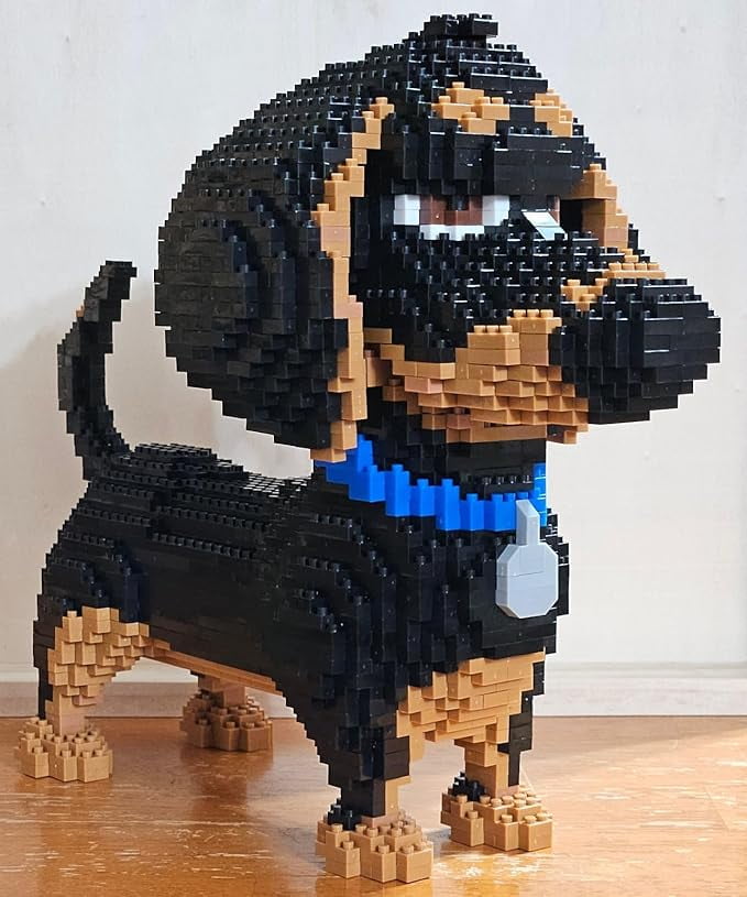 RKXQT Dachshund Micro Building Block Dogs Mini Block Animal Dog ...