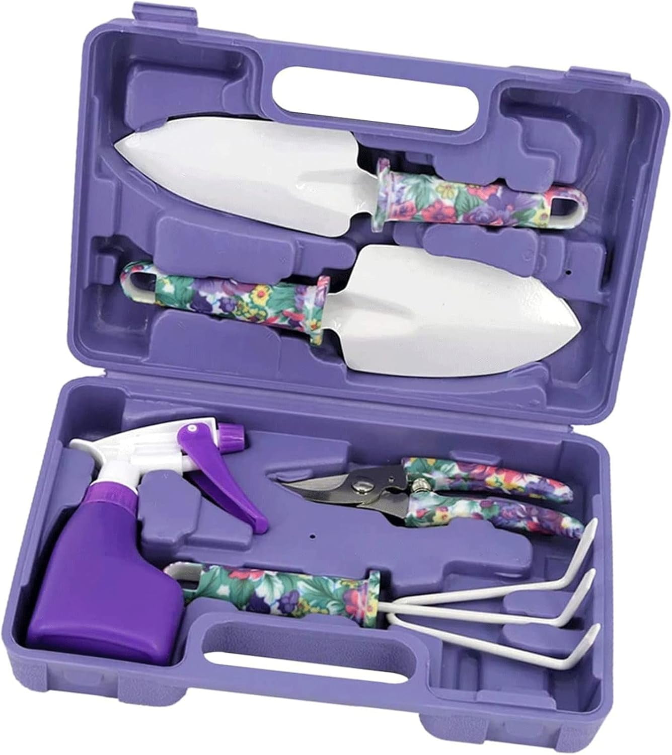 RKXQT Garden Tools Set, 5 Pieces Gardening Tools with Purple Floral ...