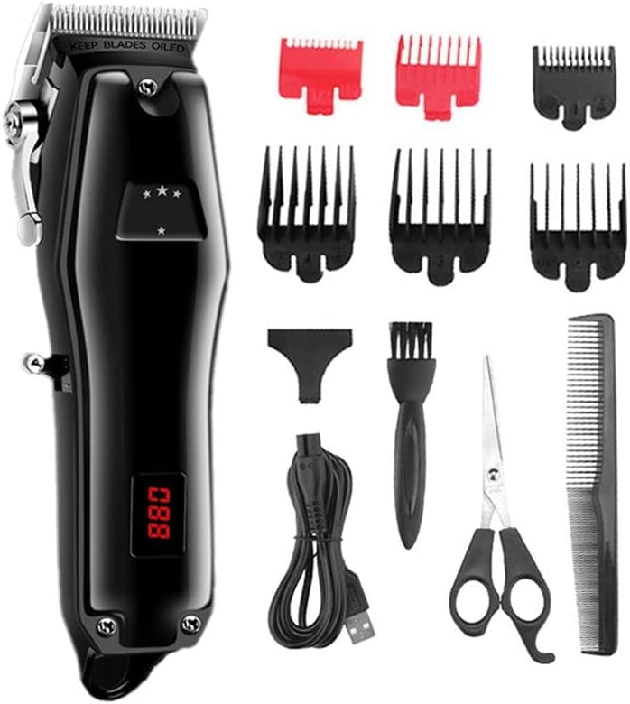 RKXQT Hair Clippers for Men, Professional Barber Cordless Hair Clipper ...