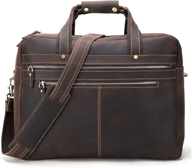 RKXQT Men's Office Bag Men's Leather Laptop Bag Shoulder Bag Business ...
