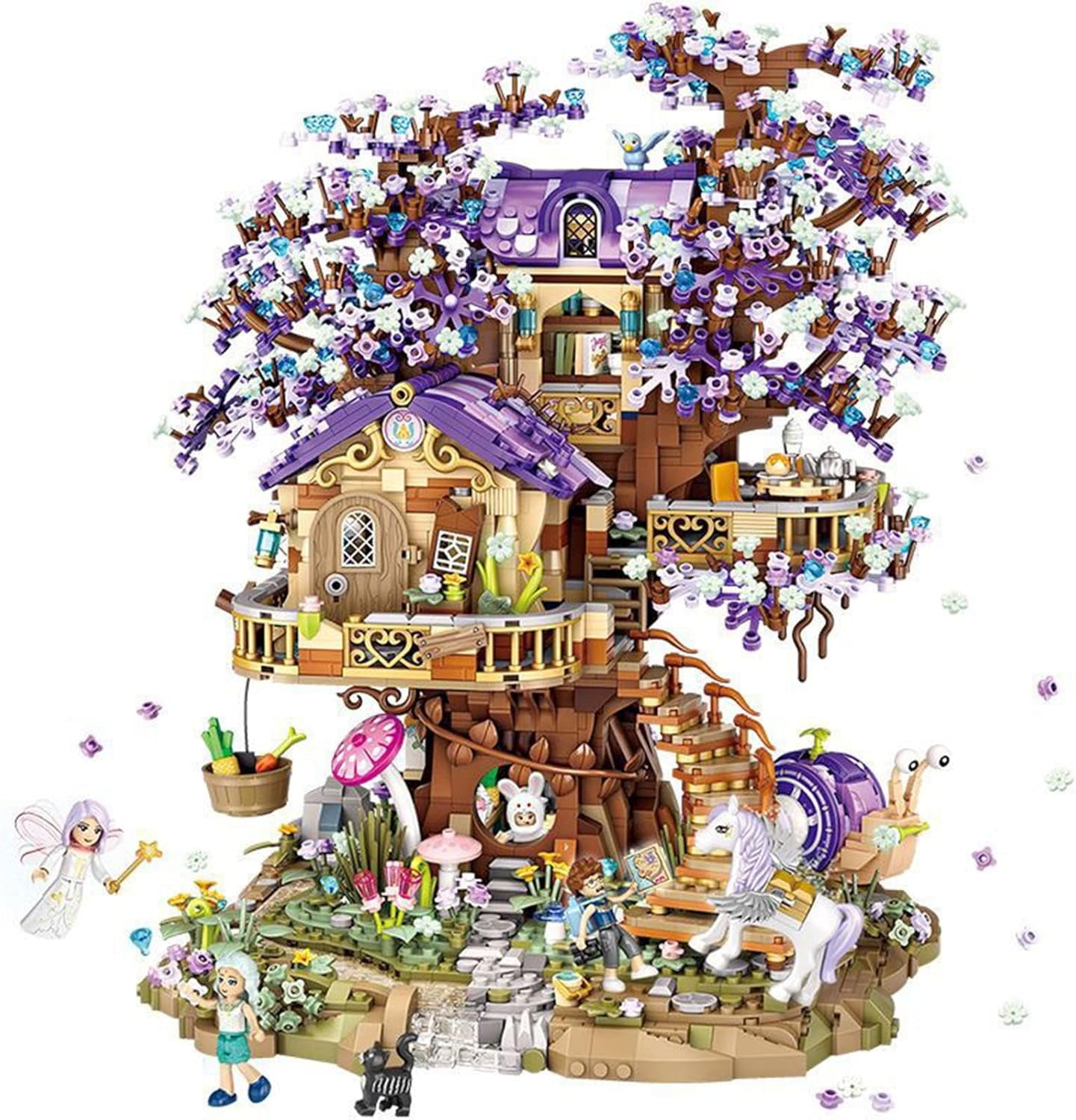 RKXQT Modular House Building Sets, 3991 Pcs Building Blocks Tree House ...