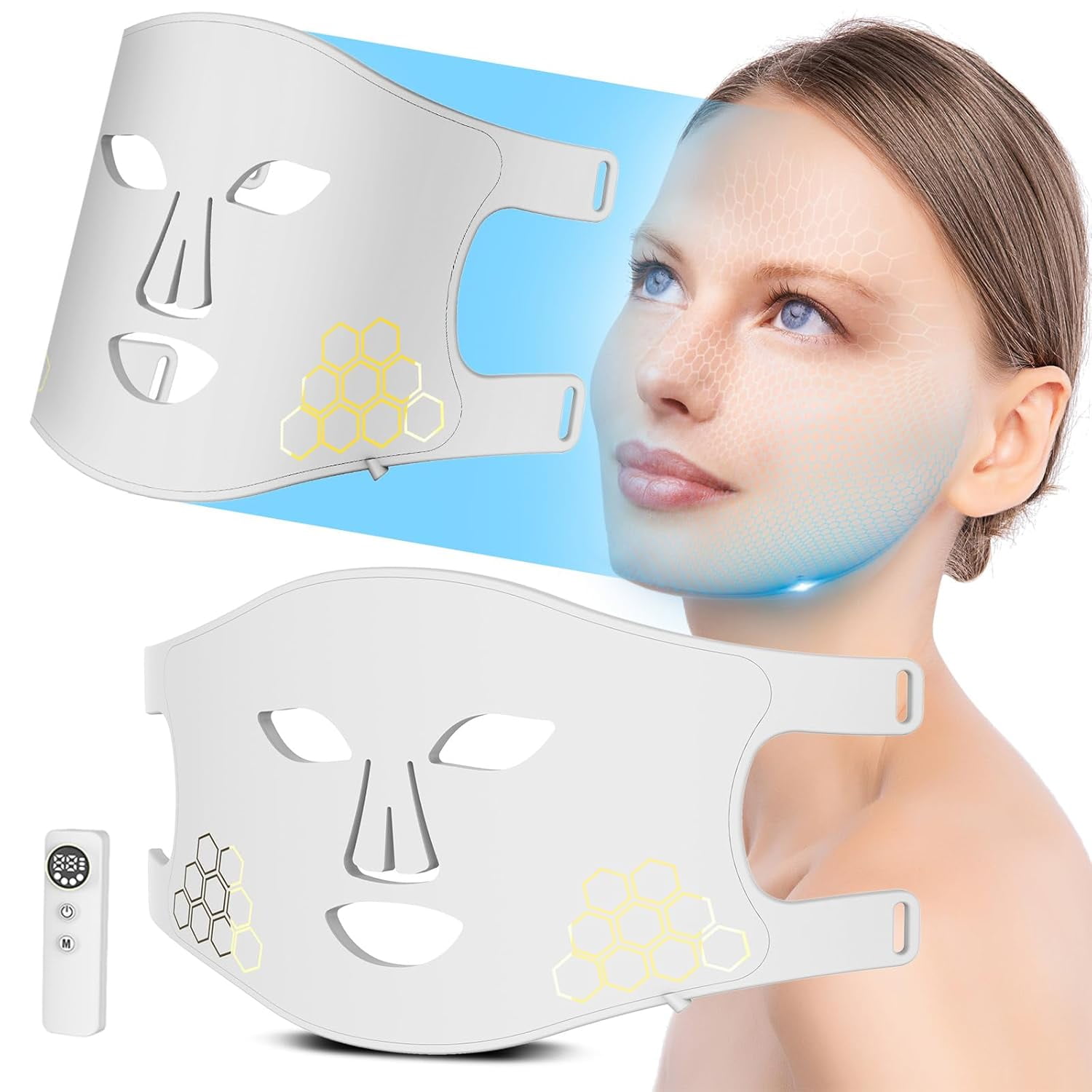 RKXQTLED Face Mask Light Therapy, Enhance Red Light Therapy Mask for ...