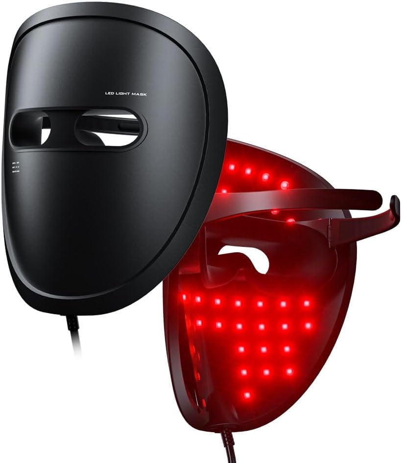 RKXQTLED Face Mask Light Therapy with Remote, 7 Light Modes & Timing ...