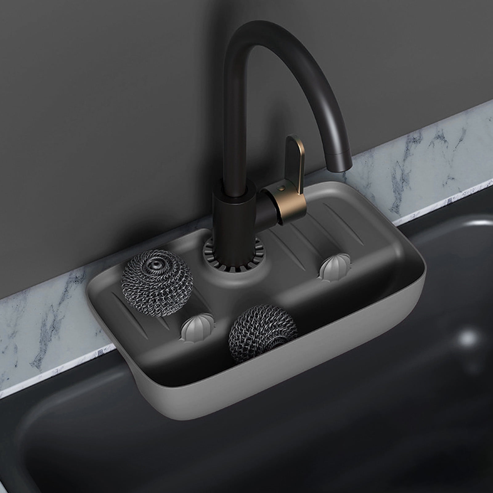 RKZDSR Faucet Splash Proof Drain Rack - Anti-Slip Sink Water Collection ...