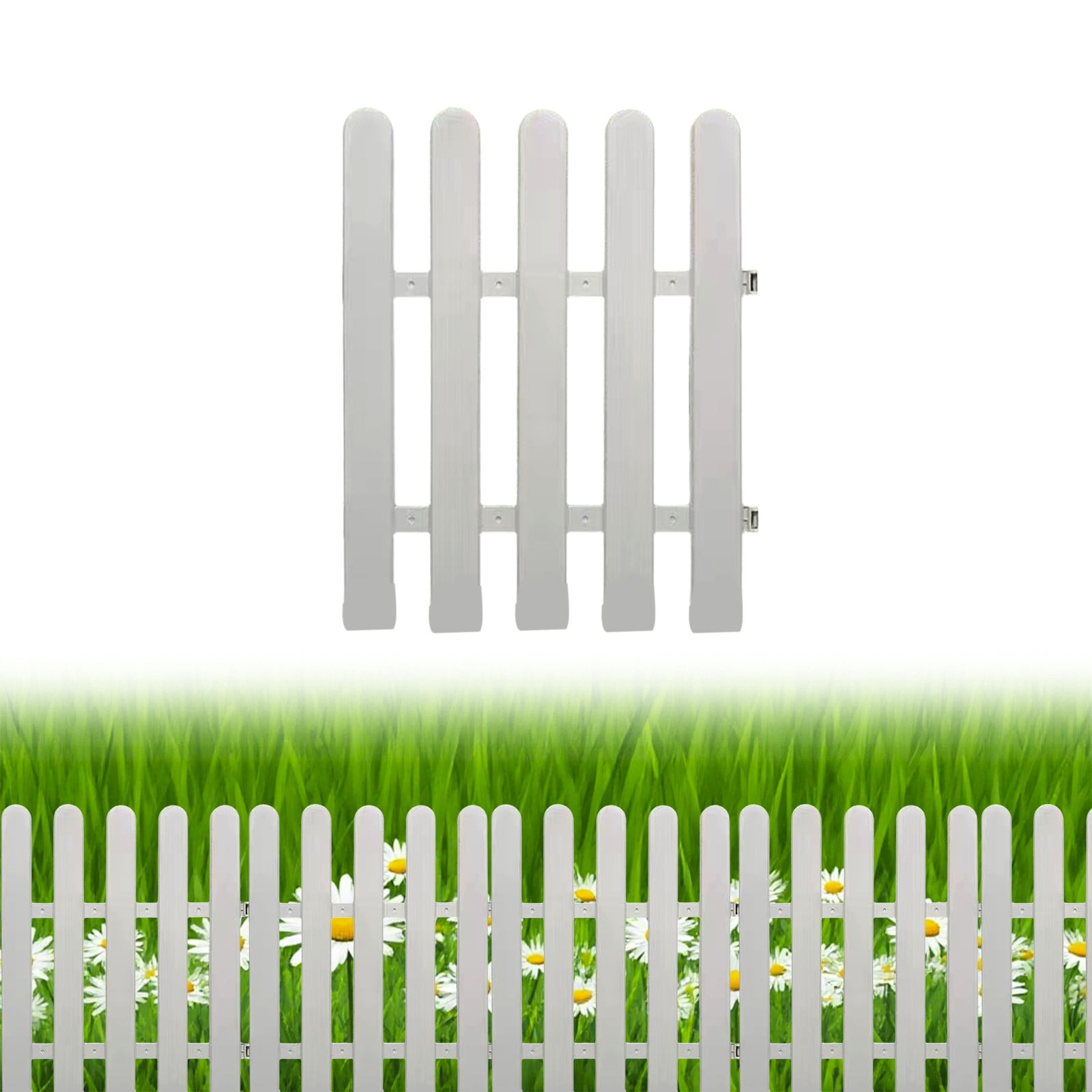 RKZDSR White Plastic Garden Picket Fence Edging for Lawn and Flower Bed ...