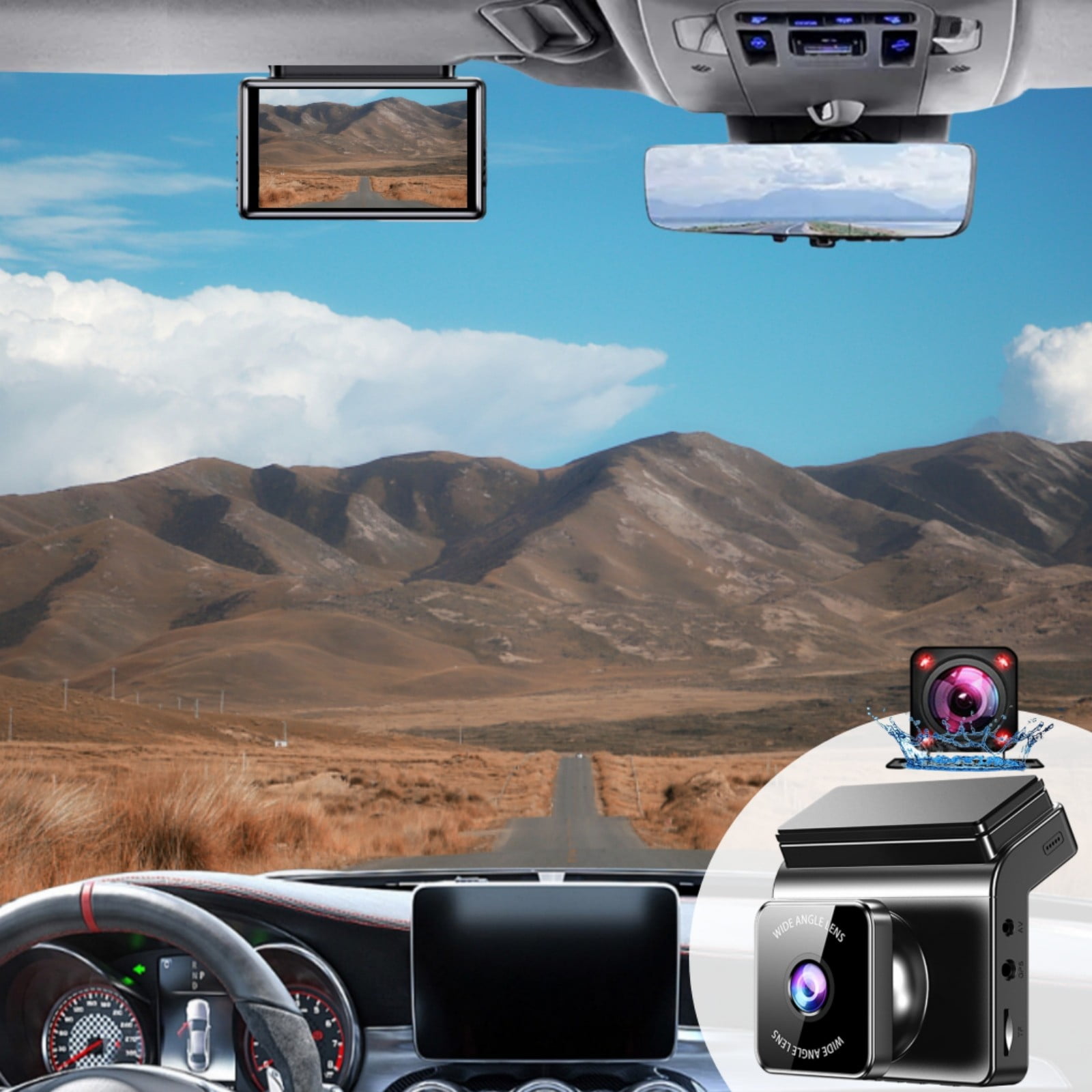 RKZDSR 1080P WiFi Car DVR Dash Cam - 3inch IPS Screen, ADAS Car ...