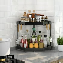 2 Tier Rotating Spice Rack, 10-inch Spinning Spice Organizer, Kitchen ...