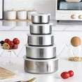 RKZDSR 5 Pcs Stainless Steel Home Kitchen Food Container Storage Mixing ...