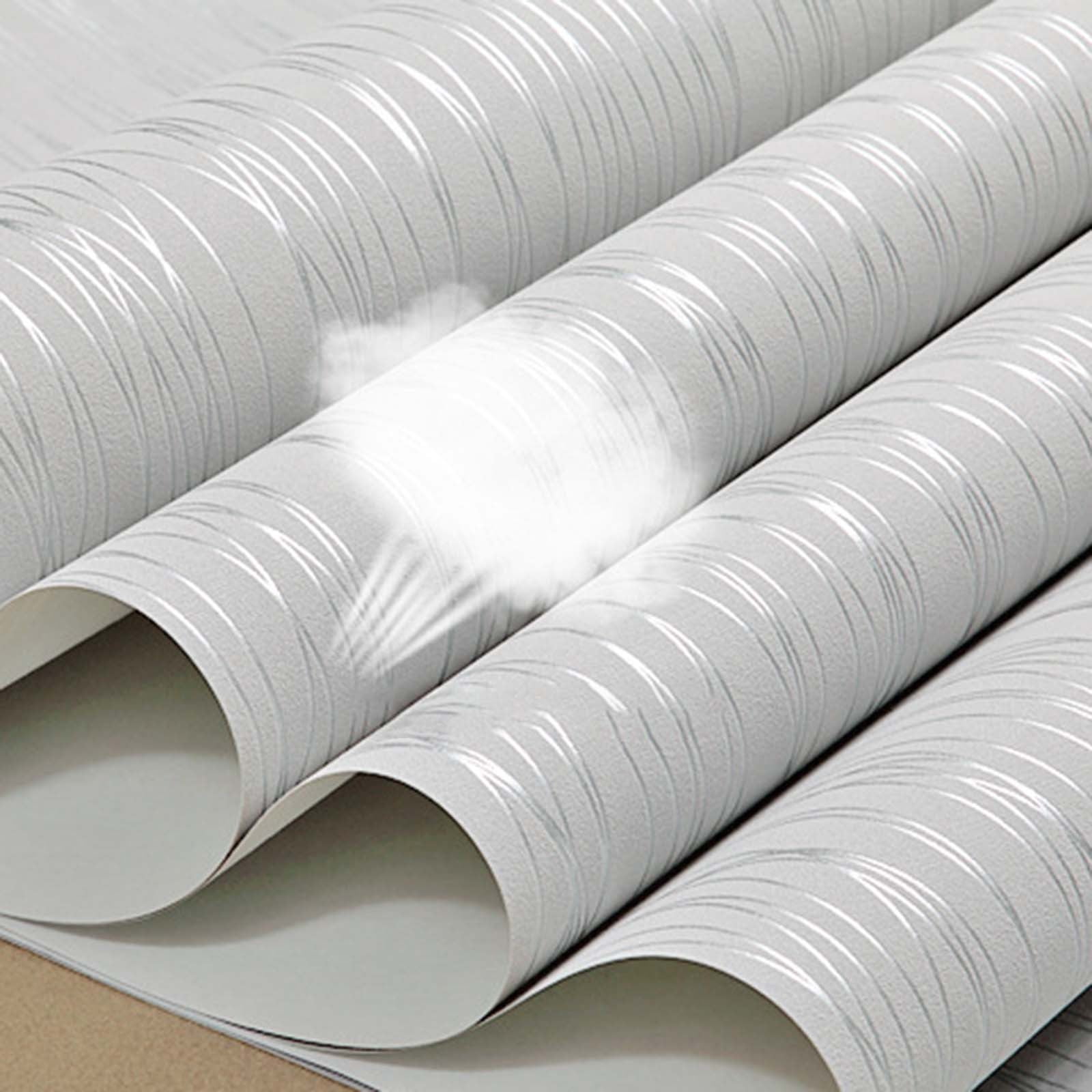 RKZDSR 53x1000cm Modern Glitter Stripe Flocking Non-Woven Wallpaper ...