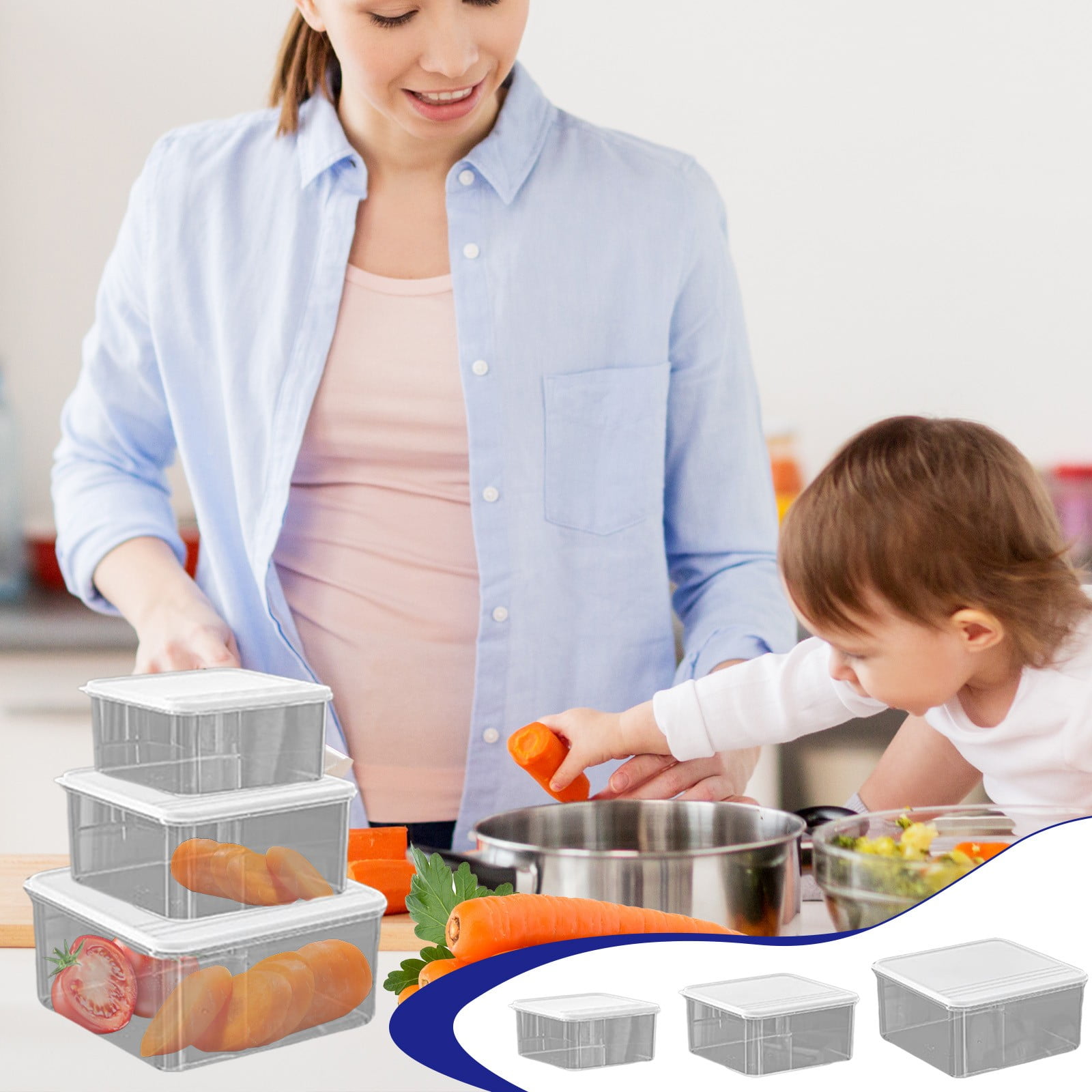 RKZDSR Airtight Glass Food Storage Containers with Lids - Set of 3 Meal ...