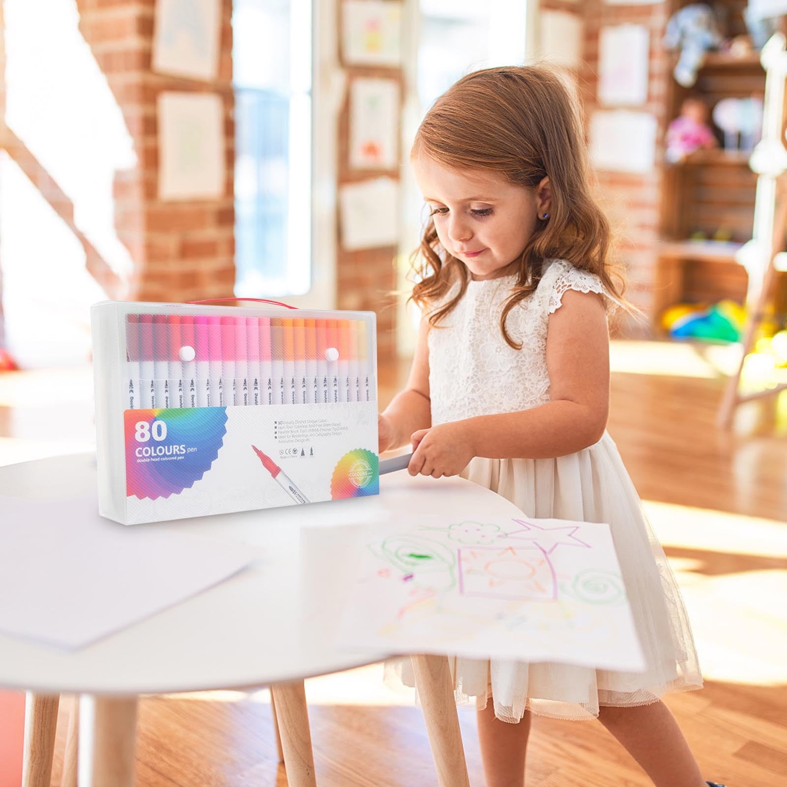 RKZDSR Double Headed Color Marking Pen Set, 24 Color Watercolor ...