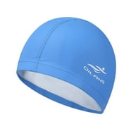 retro bubble crepe swim bathing cap with chin strap - black - Walmart.com