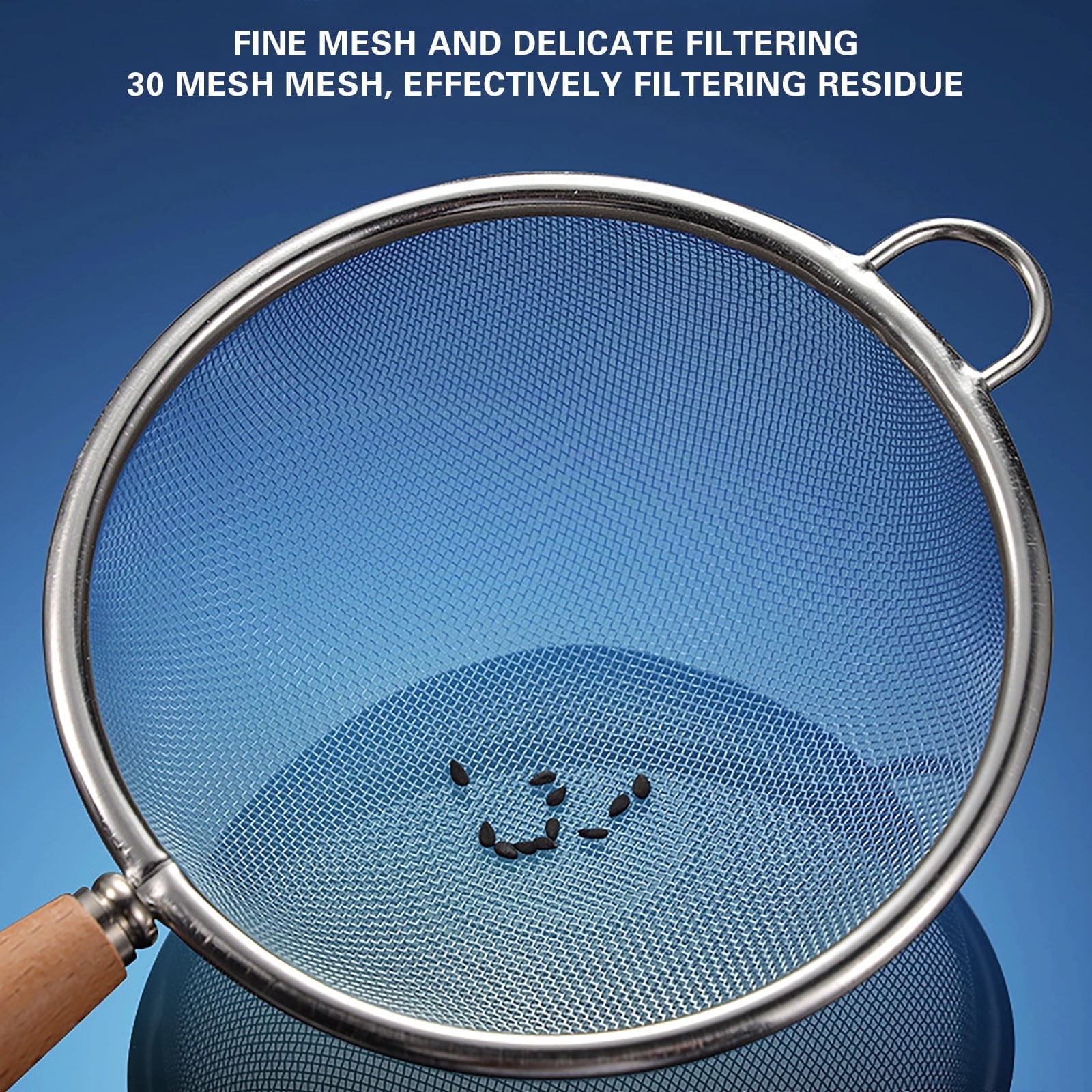 RKZDSR Fine Mesh Oil Strainer with Wooden Handle for Cooking, Soy Milk ...